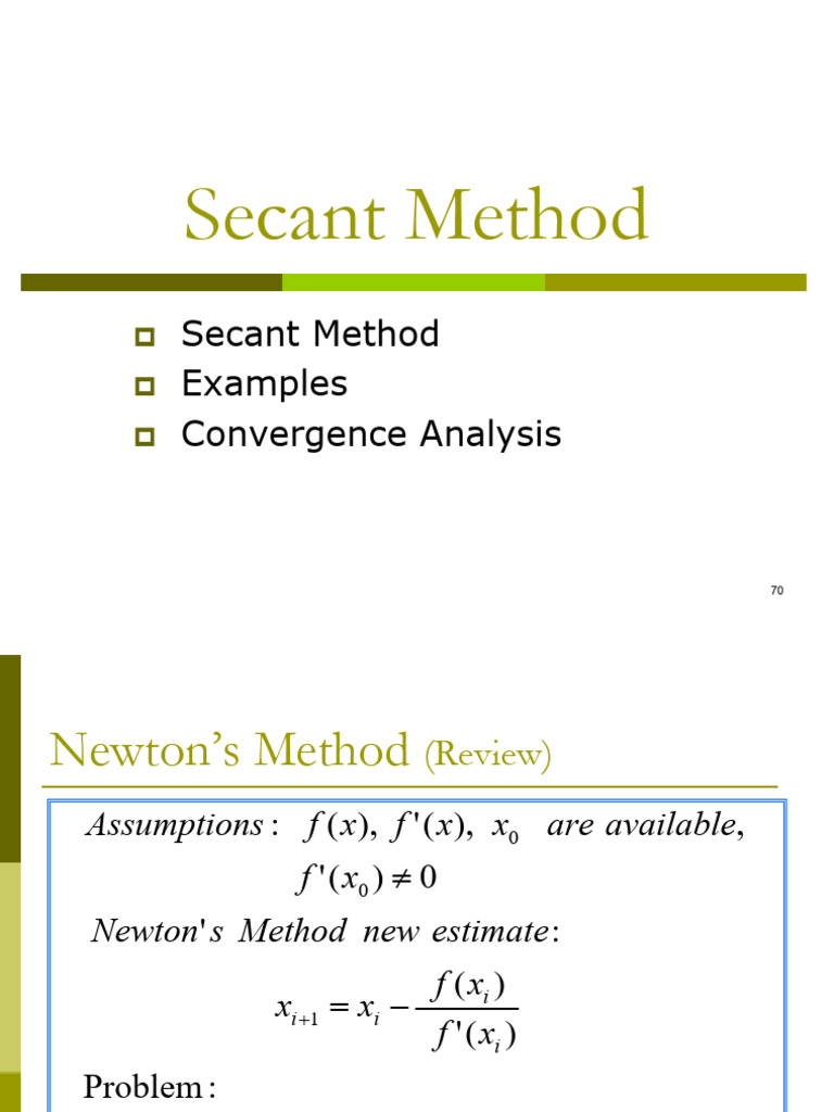 Secant Method and Root Finding Techniques | PDF | Mathematics ...