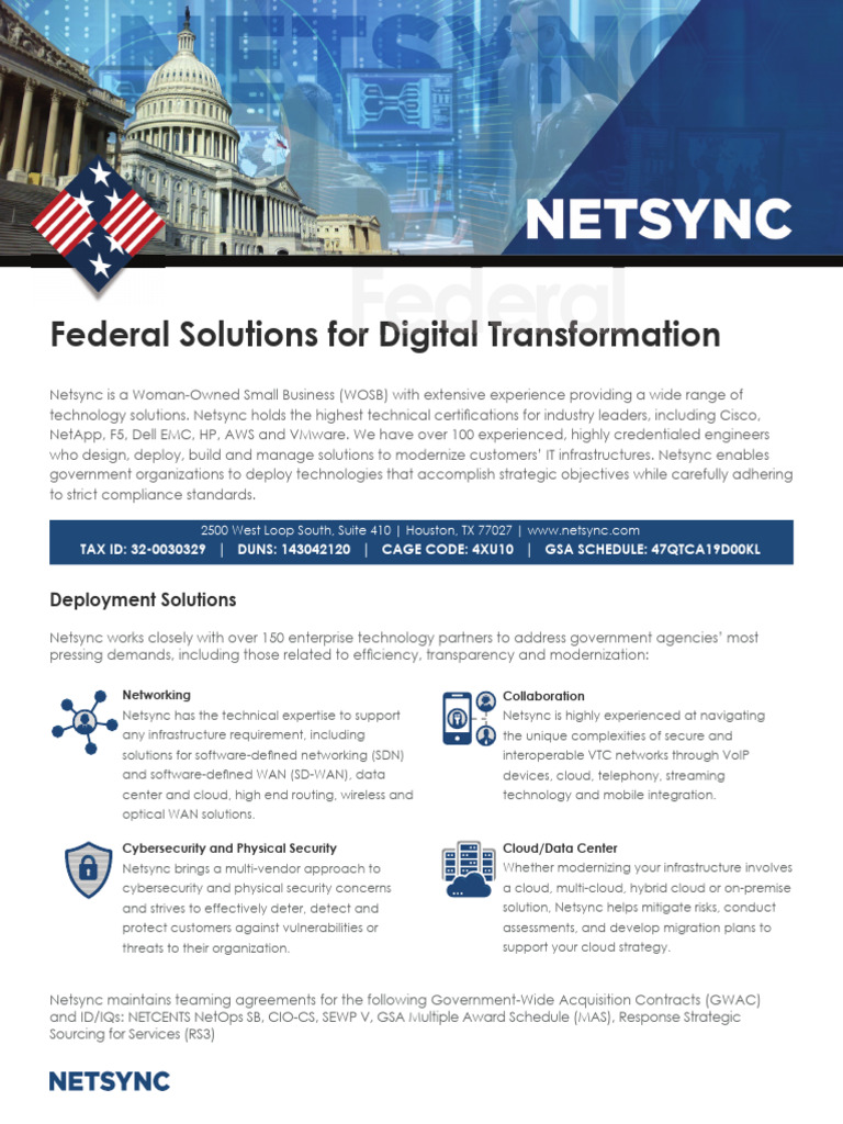 Netsync Federal Practice Collateral | PDF | Cloud Computing | Computer Security