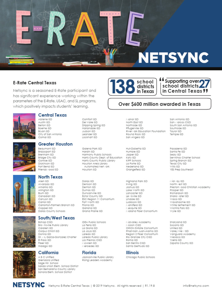 Netsync E-Rate District Customers | PDF | Texas | Schools