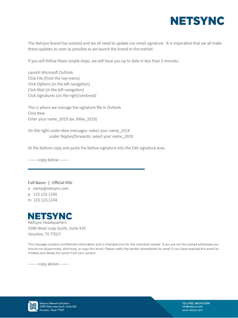 Netsync Signature | PDF | Microsoft Outlook | Internet