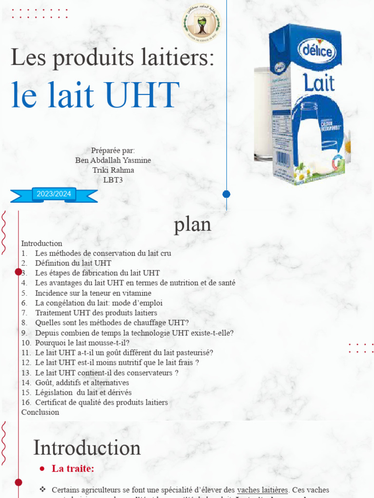 Lait UHT 3 | PDF | Lait | Nutriments
