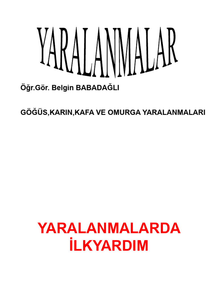 Yaralanmalar | PDF
