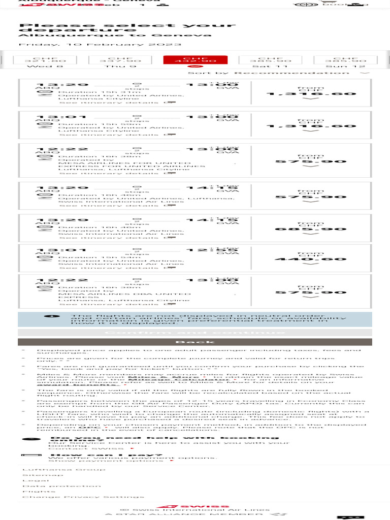Flight Selection | PDF | Aviation | Airlines
