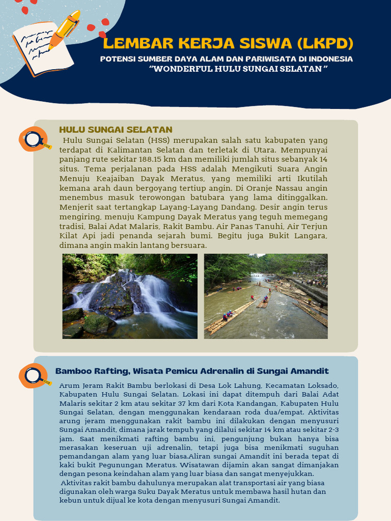 LKPD Sda Wisata | PDF | Kajian Bahasa Asing | Seni