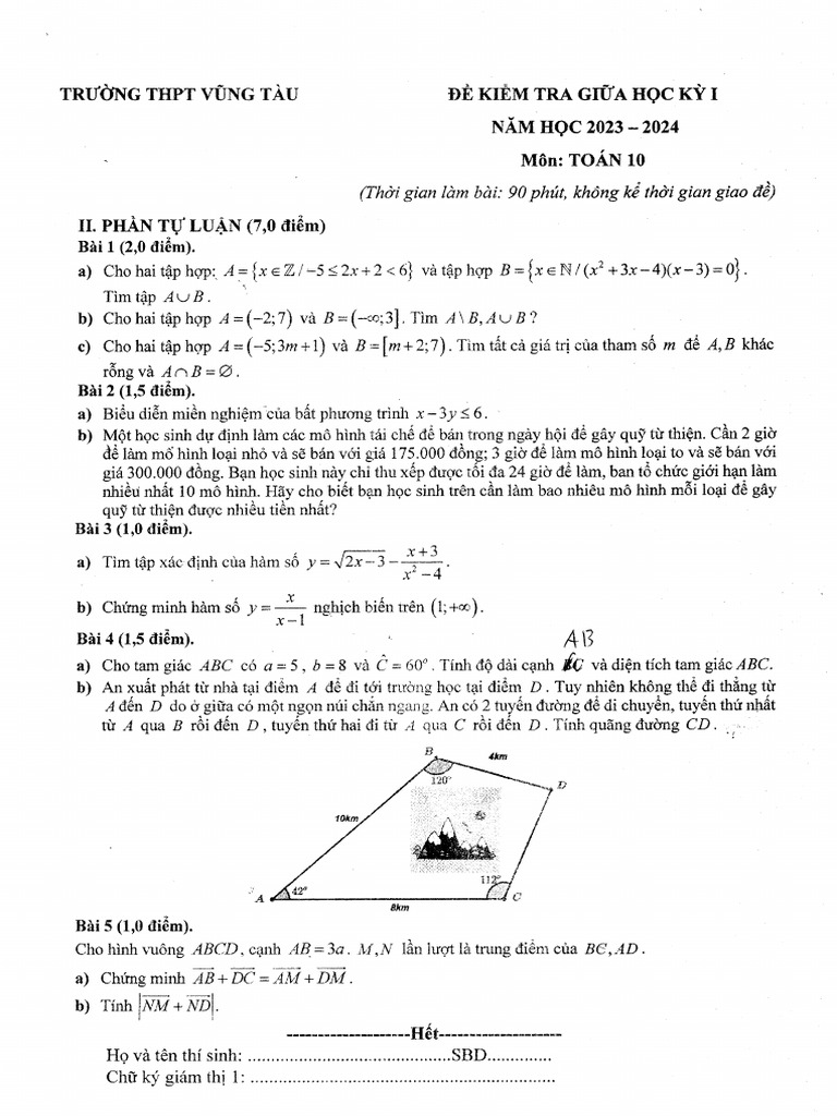 TRẮC NGHIỆM GKI TOÁN MÃ ĐỀ 101 | PDF