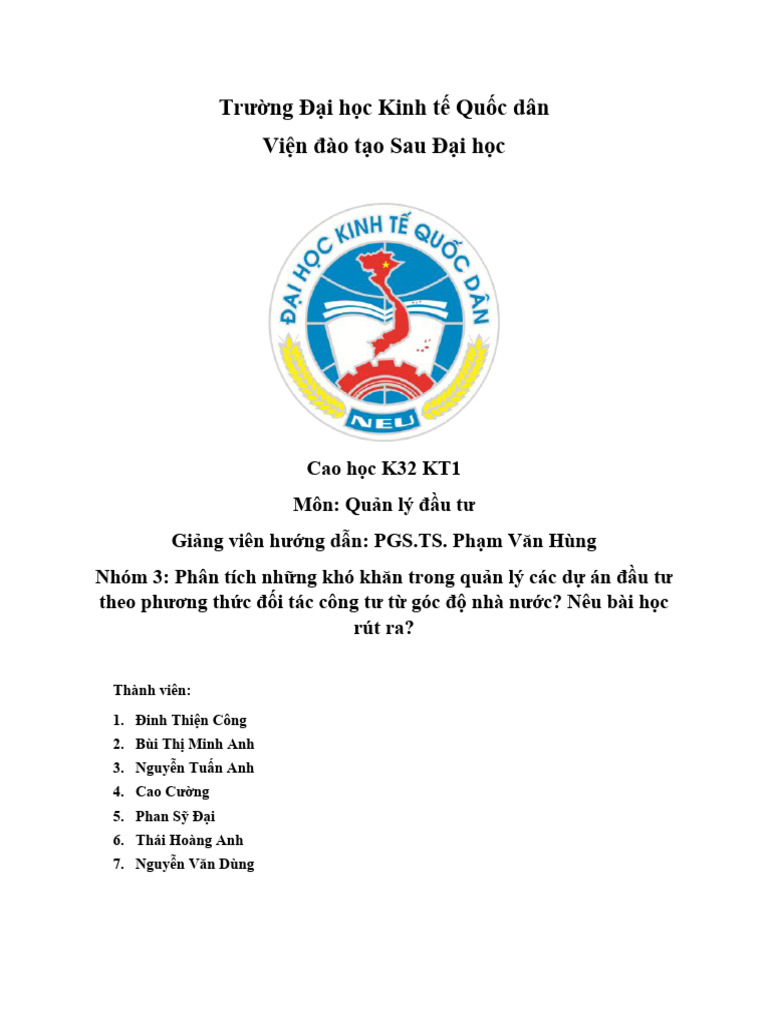 QLDT Nhóm 3 - K32KT1 | PDF