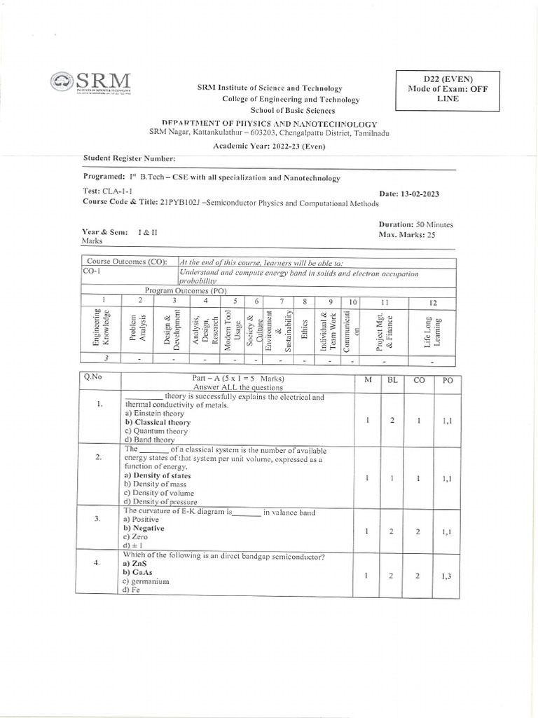 CT1 Answer Key B21 and B22 | PDF
