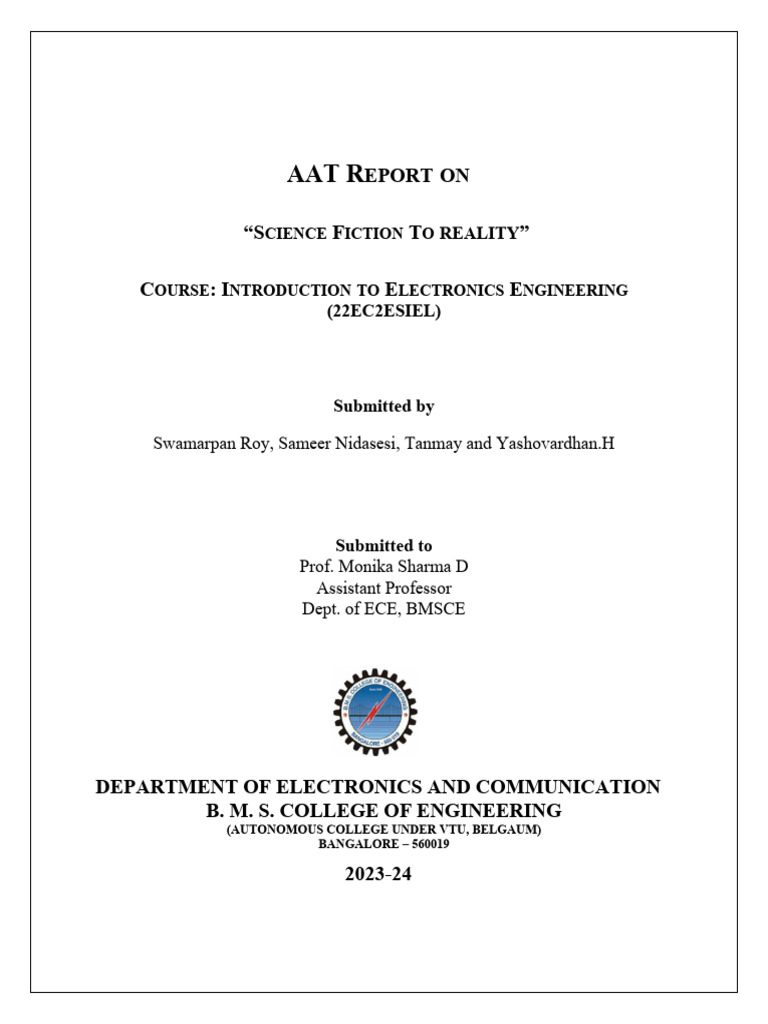 IEL - AAT report-Science Fiction To Reality-2 | PDF | Wearable Technology | Internet Of Things