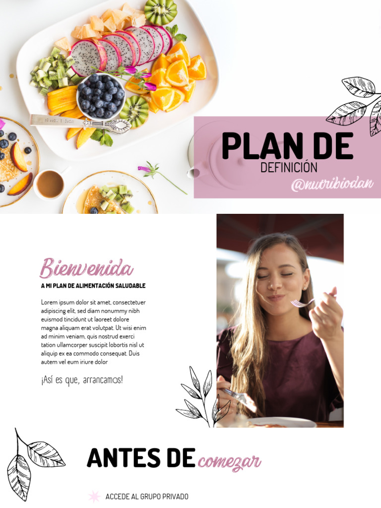 recetario plan de comidas menu estilo moderno minimalista blanco y ...