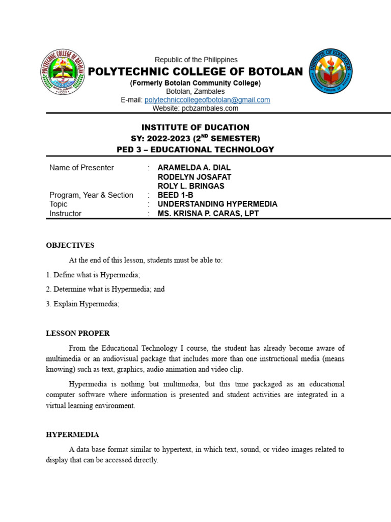 Ped 3 - Written Report | PDF | Learning | Multimedia