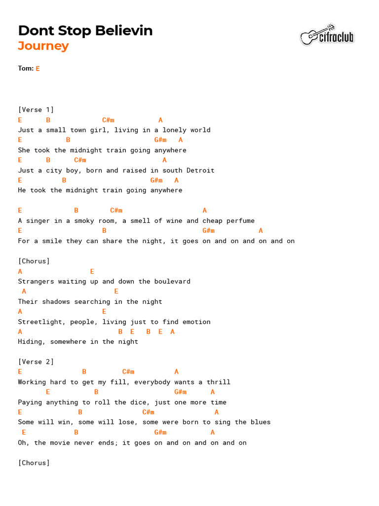 01 - Dont Stop Believin | PDF