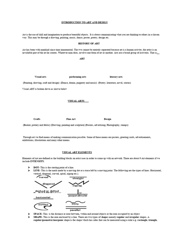 ART AND DESIGN NOTES JUNIOR SECONDARY SCHOOL NOTES 2 | PDF | Drawing ...