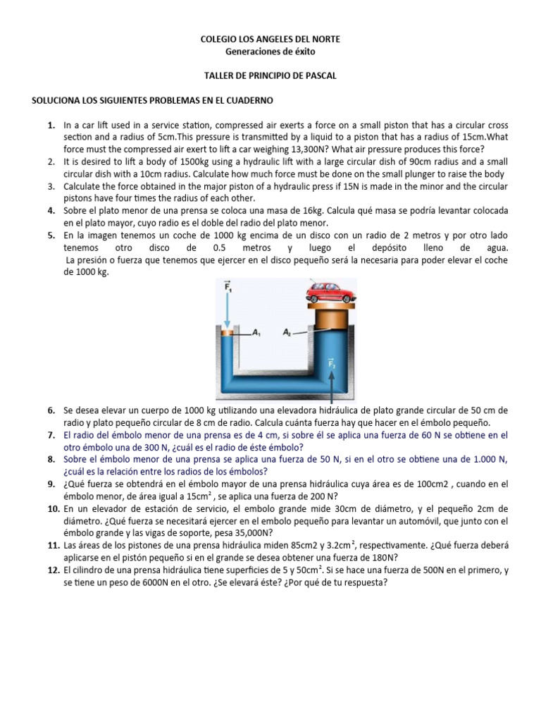 Taller Principio de Pascal | PDF | Pistón