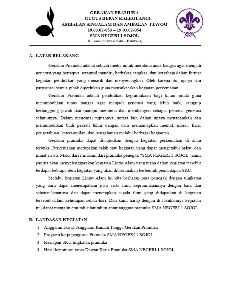 Proposal Lintas Alam | PDF