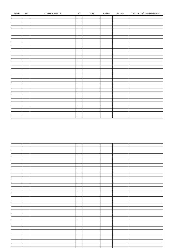 HOJA LIBRO DIARIO 6 Columnas (Mayor de 3 Columna) | PDF