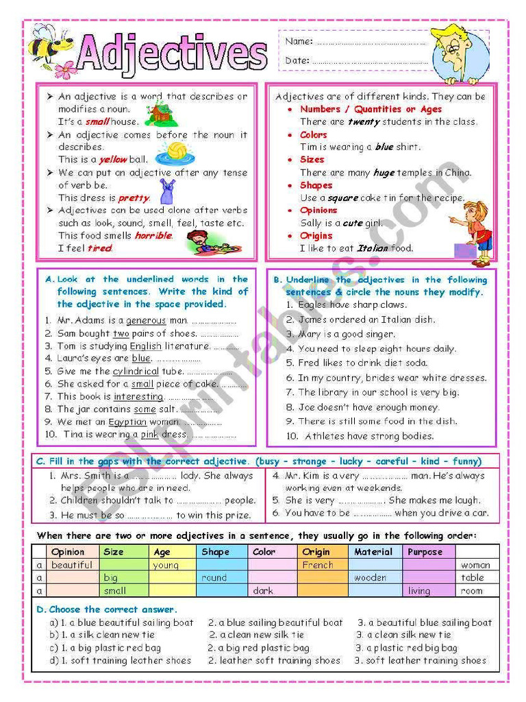 PRINTABLE-ACTIVITY-SHEET-ADJECTIVE | PDF