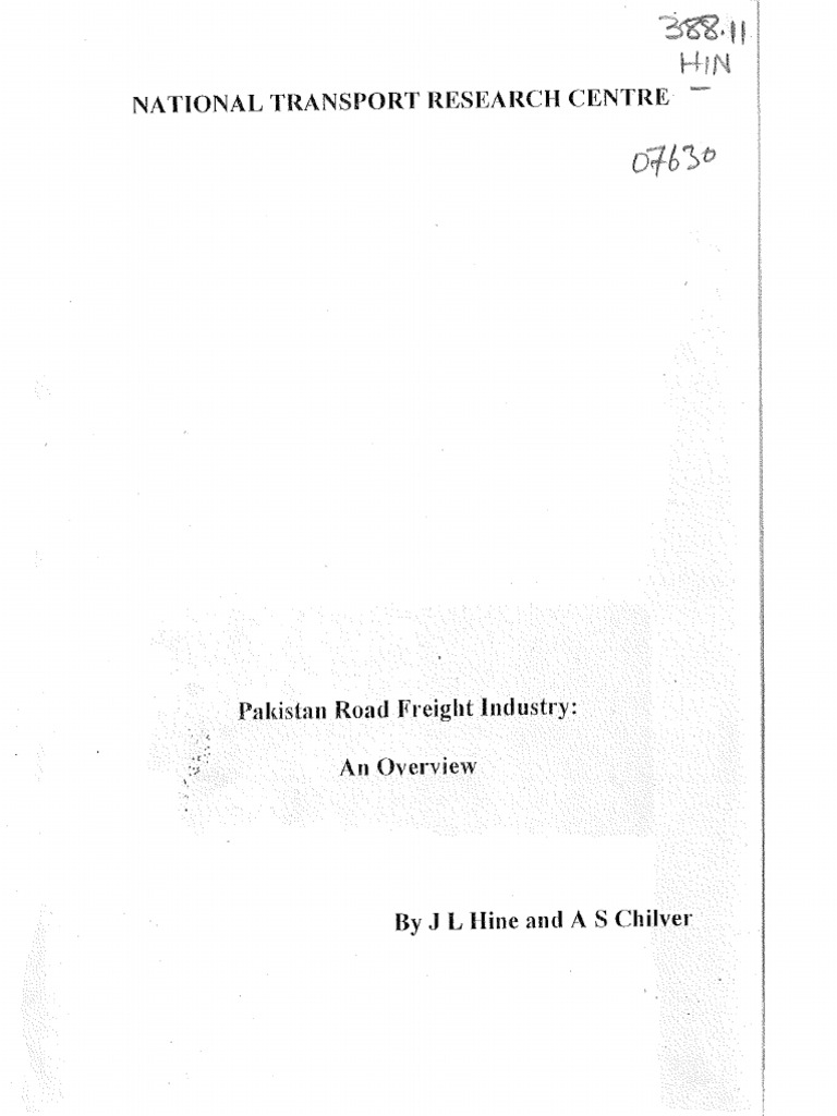 Pakistan Road Freight Industry An Overview | PDF