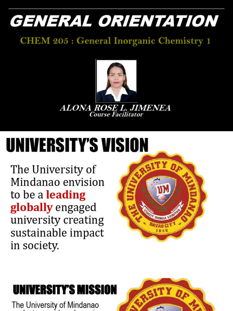 Chem205 General Orientation | Download Free PDF | Chemistry | Molecules