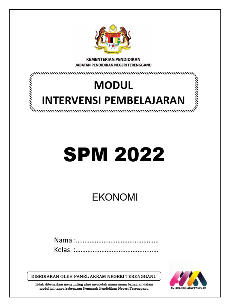2022 SPM - Modul - Intervensi Pembelajaran Ekonomi | PDF