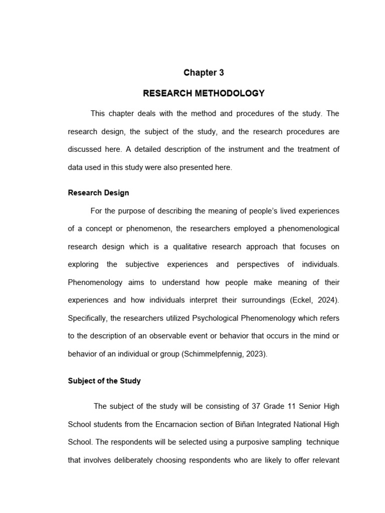 Chapter 3 METHODOLOGY | PDF | Methodology | Statistics