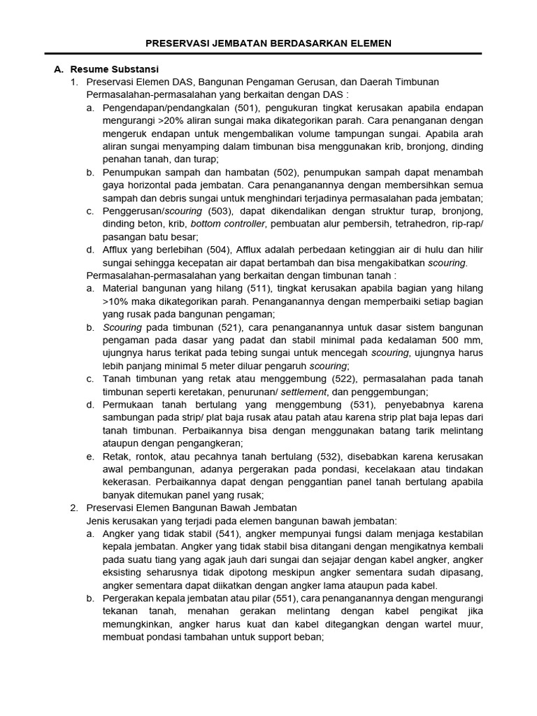 PRESERVASI JEMBATAN BERDASARKAN ELEMEN | PDF
