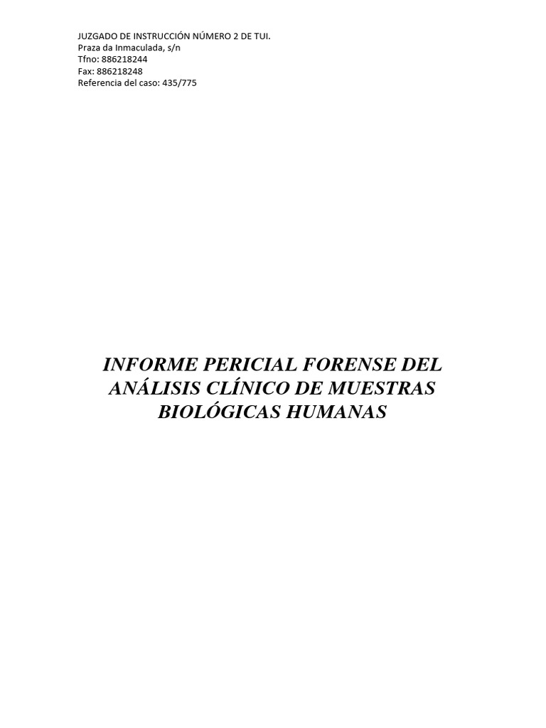 Peritaje Biologo Forense | PDF | Testigo experto | Experto