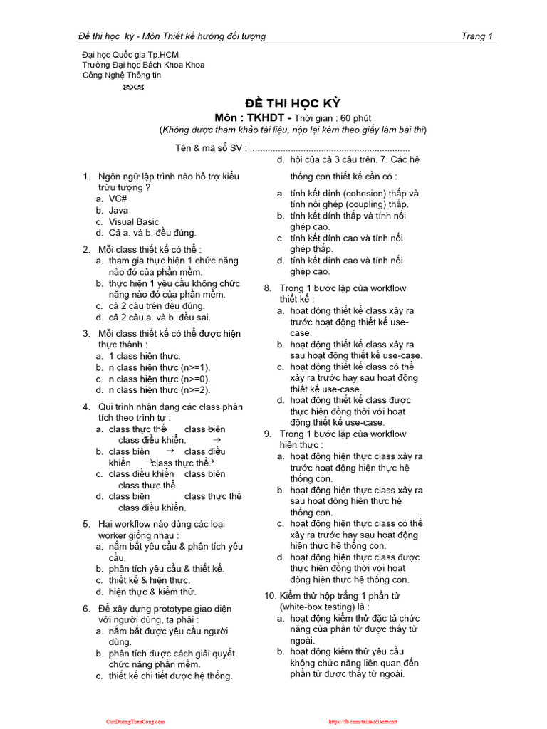 Phan Tich Thiet Ke Huong Doi Tuong KEN | PDF