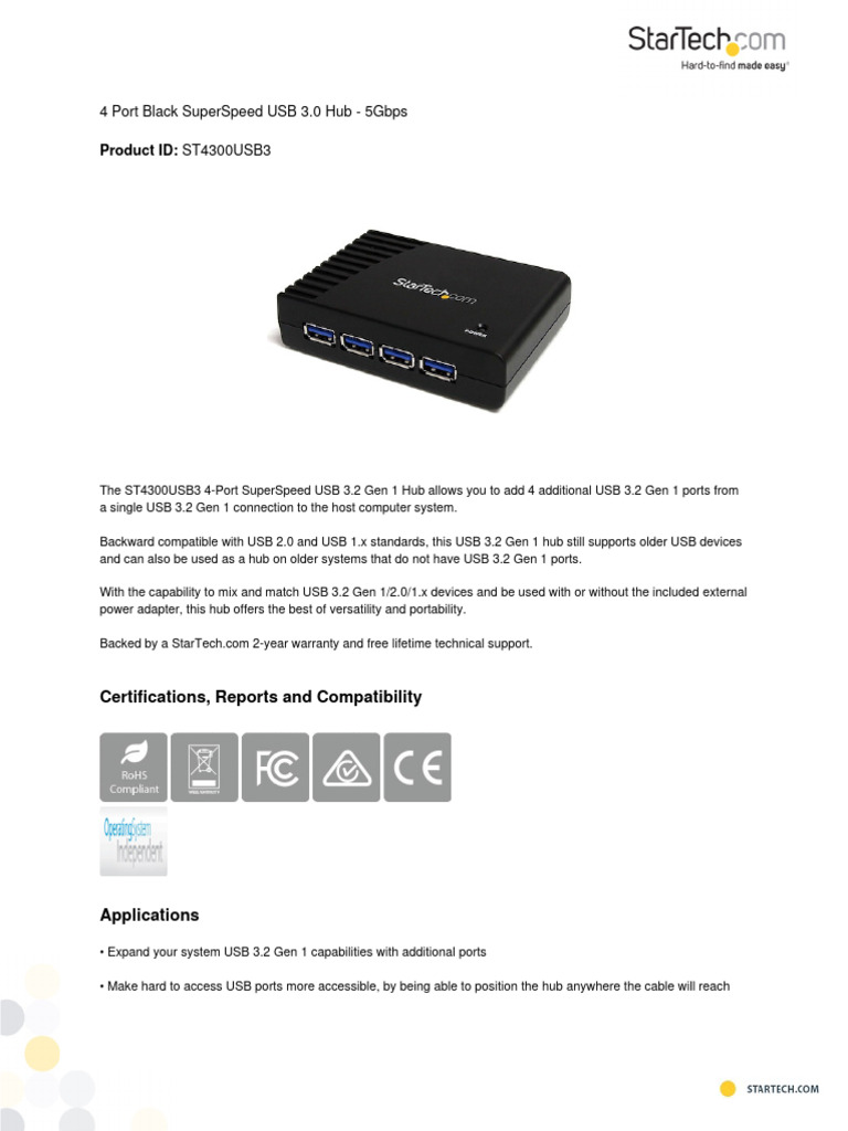 St4300usb3 - Datasheet Usb Hub | PDF