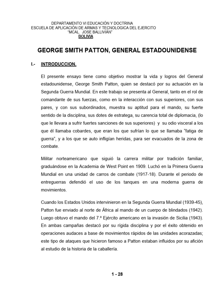 Ensayo Patton Limpio | PDF | George S. Patton | Dwight D. Eisenhower