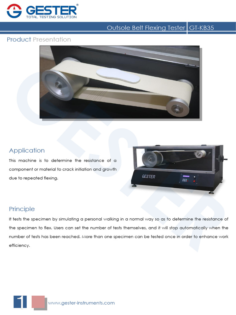 GT-KB35 Outsole Belt Flexing Tester | PDF