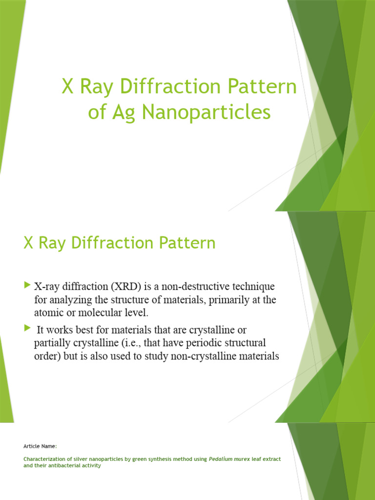 New X Ray Diffraction Pattern of Ag Nanoparticles | PDF | X Ray ...