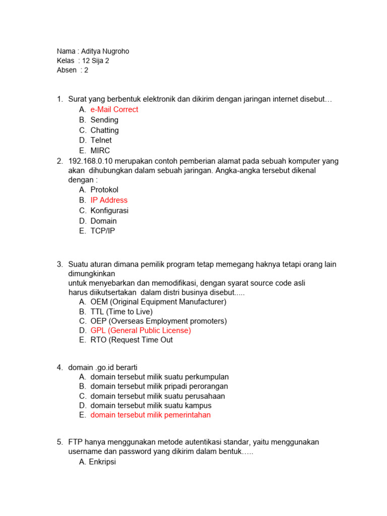 Latihan Soal Iaas Dan PKK | PDF