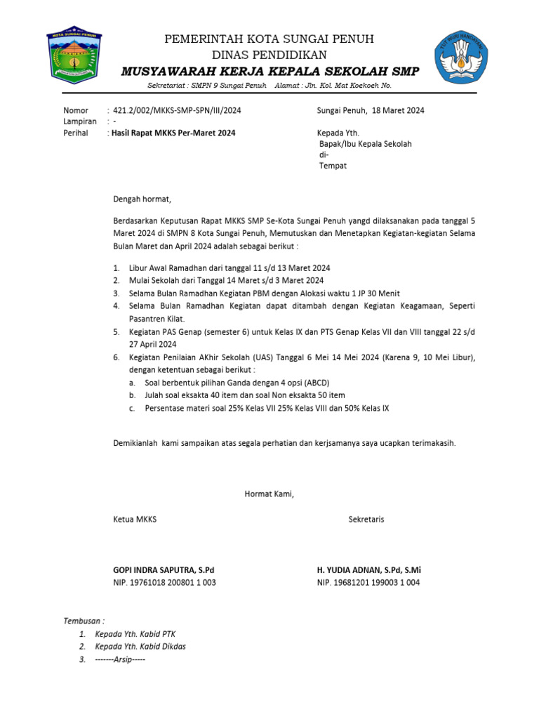 Keputusan MKKS | PDF