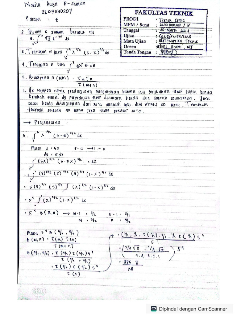 Kuis Mattek II | PDF
