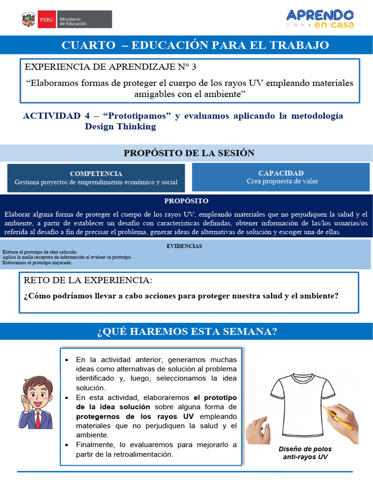 III EXPERIENCIA DE APRENDIZAJE - ACT 4 - 3 y 4 GRADO | PDF | El pensamiento de diseño