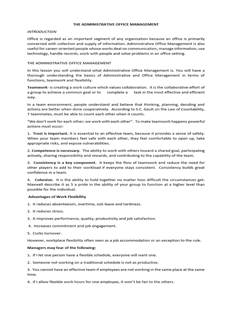 The Administrative Office Management | PDF