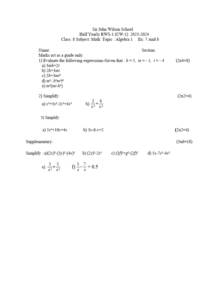 CL 8 RWS1 | PDF | Speed | Mathematics