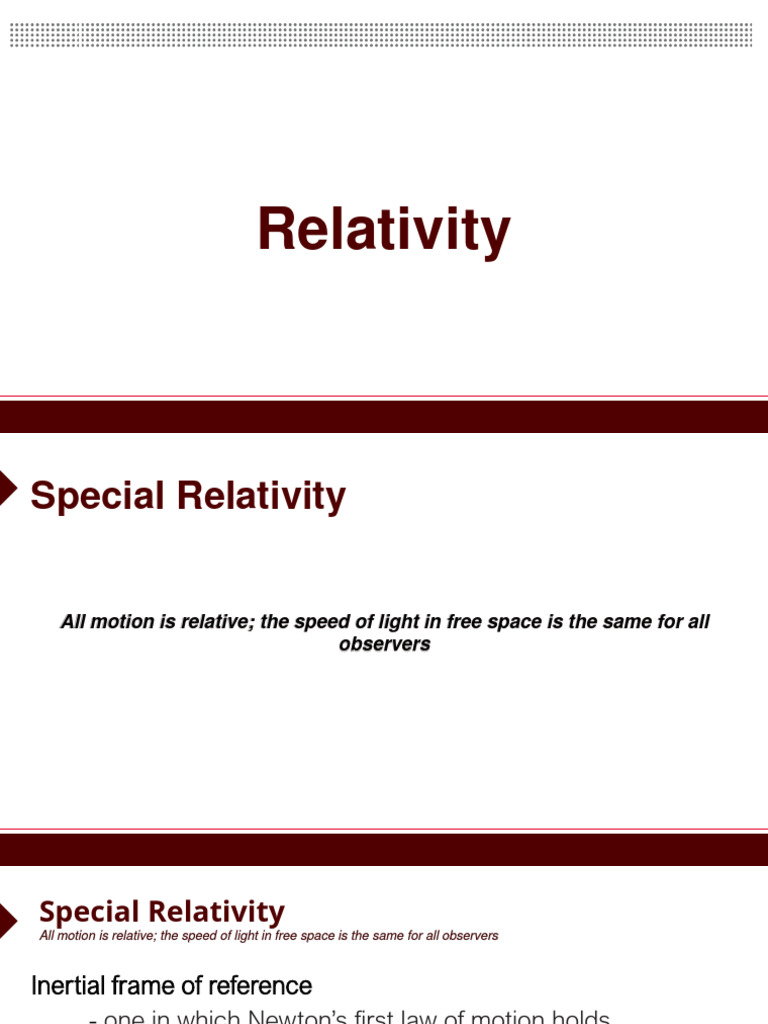 Relativity Pdf Special Relativity Momentum
