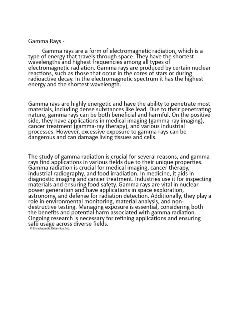 Understanding Gamma Rays and Their Uses | PDF | Wellness | Science ...