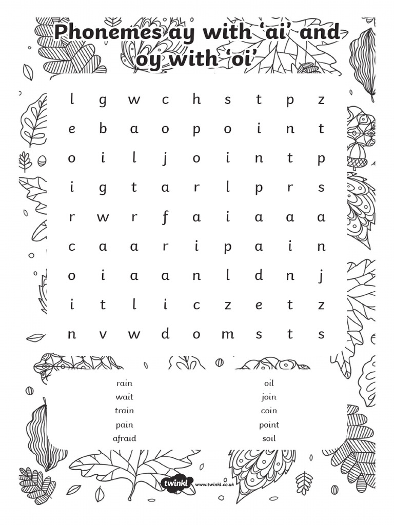 Word Search Black and White | PDF