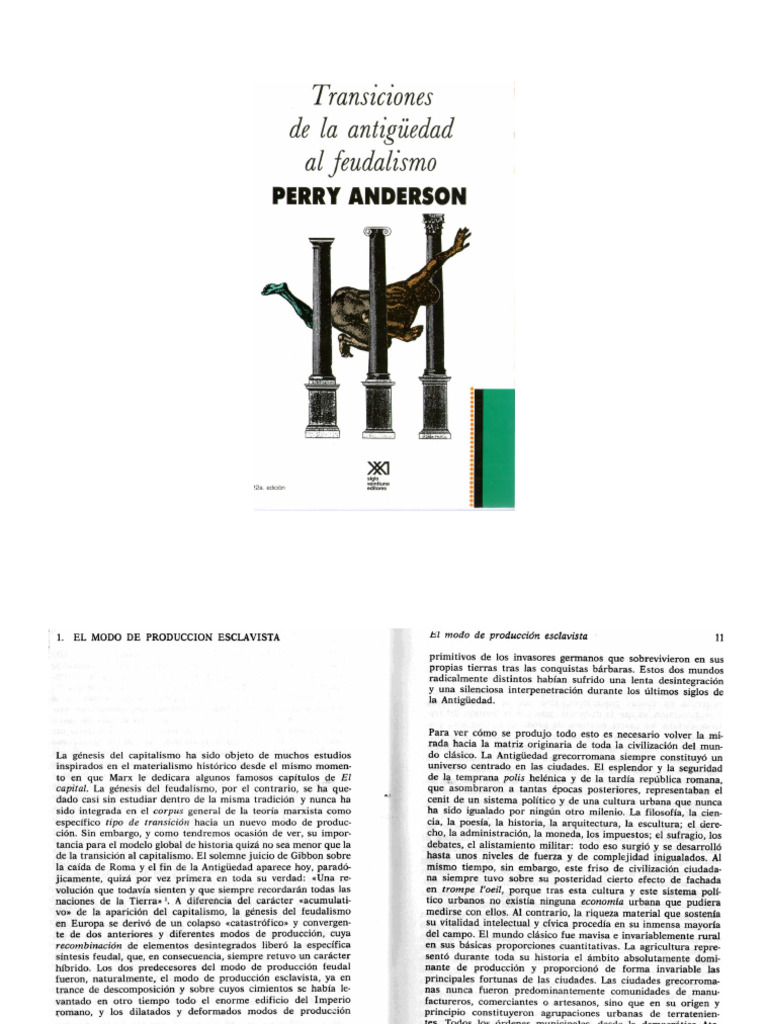 Perry Anderson - Esclavismo y Feudalismo | PDF