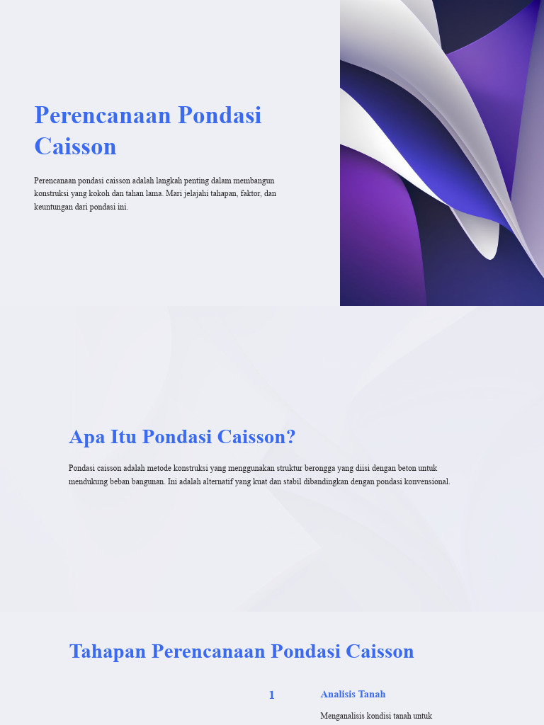 Perencanaan Pondasi Caisson | PDF