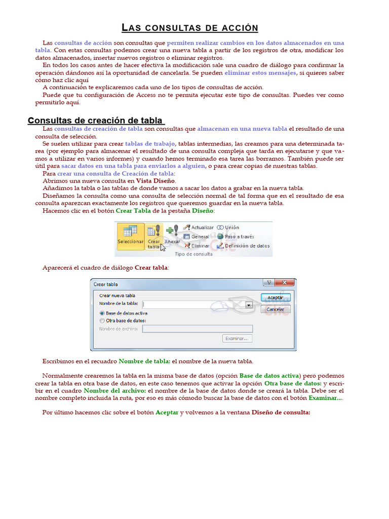 Las Consultas de Accion | PDF | Bases de datos | Ventana (informática)