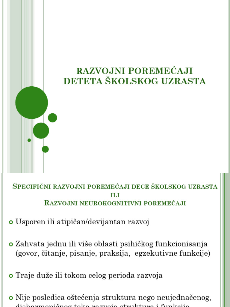Razvojni Poremećaji Školskog Uzrasta | PDF