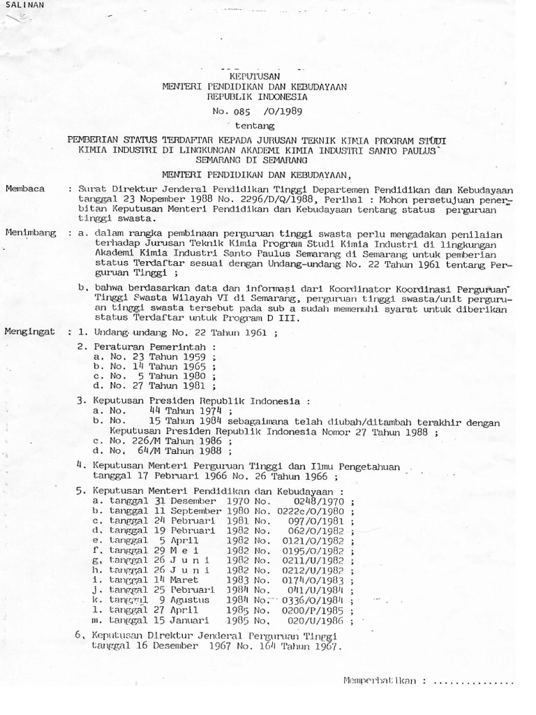 Surat Ijin Penyelenggaraan Program Studi | PDF Surat Ijin Penyelenggaraan Program Studi | PDF