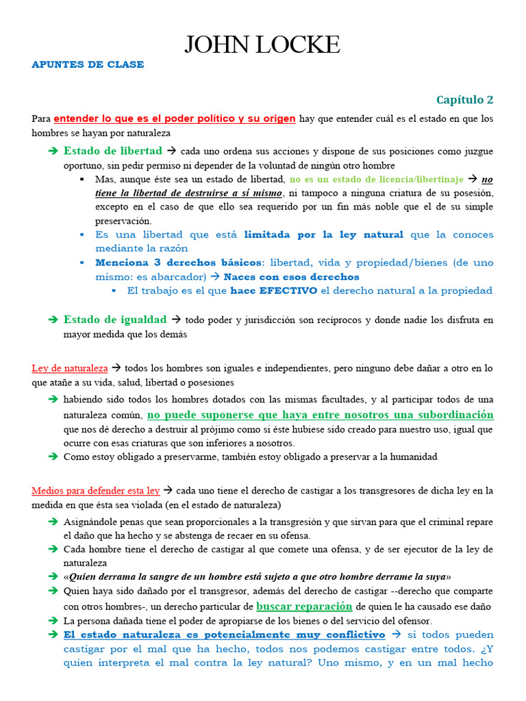 Locke: Poder Político y Naturaleza | PDF | Libertad | Estado (política)