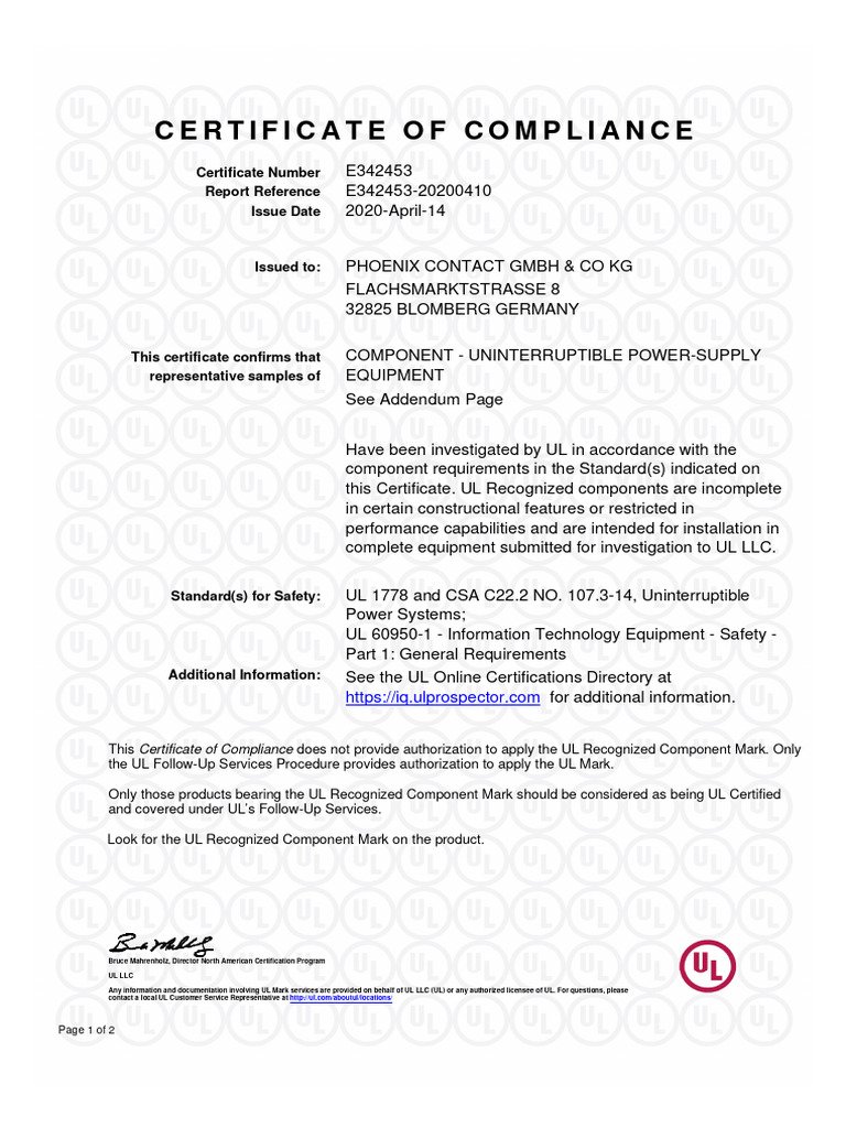 01 ULCompCAUS FILEE342453 | PDF | Safety