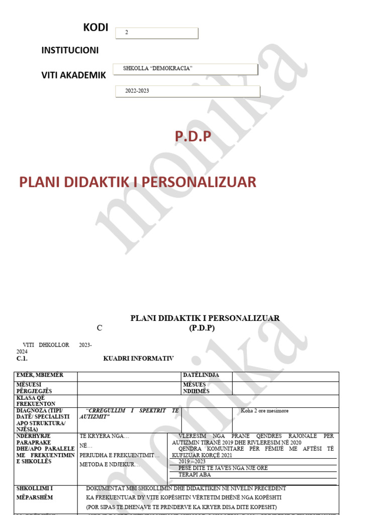 PDP Shembull Trajnim | PDF