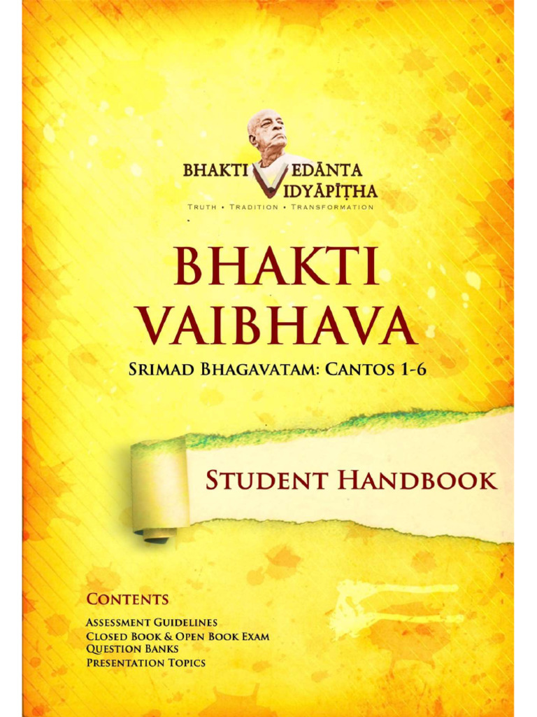 New Bhaktivedanta Vidyapitha BHAKTI-VAIBHAVA Student Handbook - Hindi Module1 | PDF