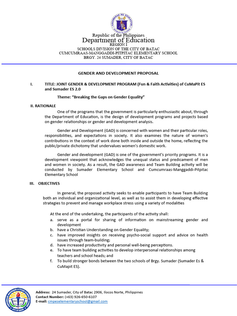 Gender Equality Program Proposal | PDF